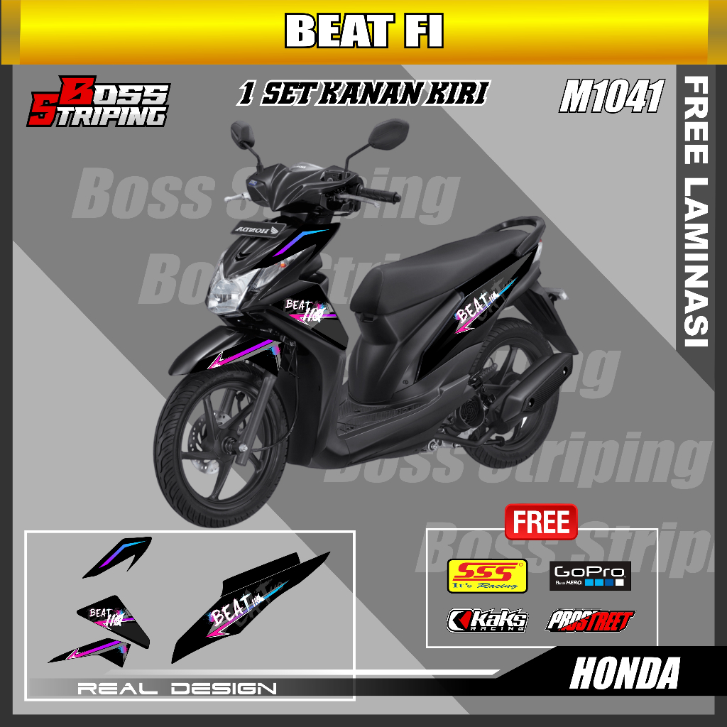 Striping Sticker Honda Beat FI Rough and Smooth Starter Injection ...