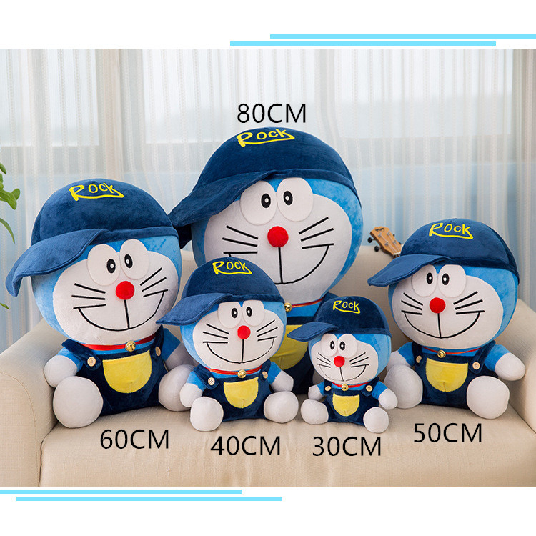 Doraemon doll wearing a imported hat, size 30 cm, cute and cute ...