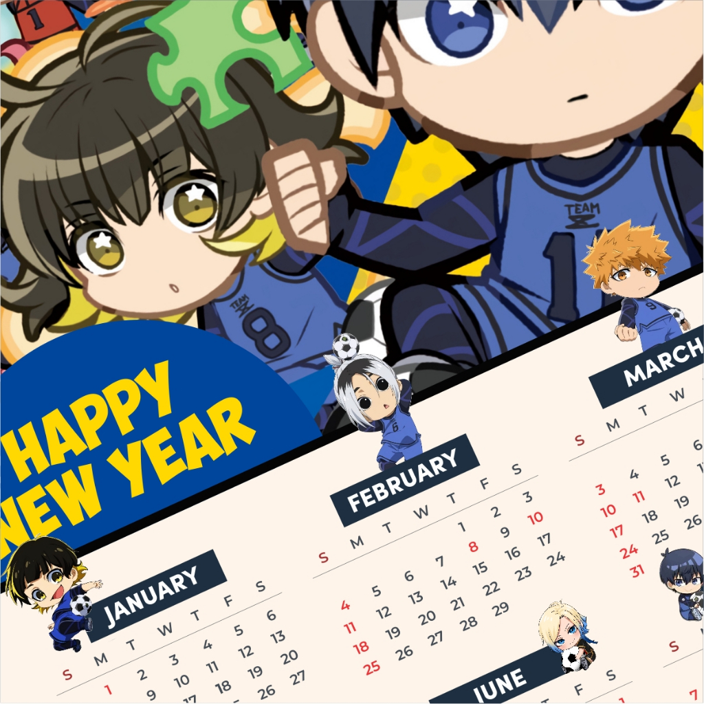 2025 ANIME CALENDAR - Blue Lock Manga Poster - Jujutsu Kaisen Hijri New ...