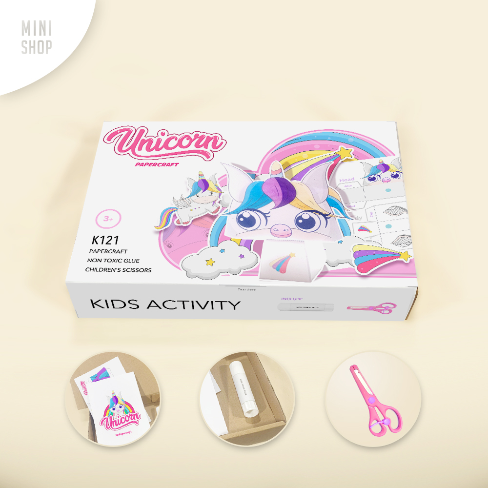 K121 Unicorn - Birthday Souvenir Children's Toy Papercraft Scissors ...
