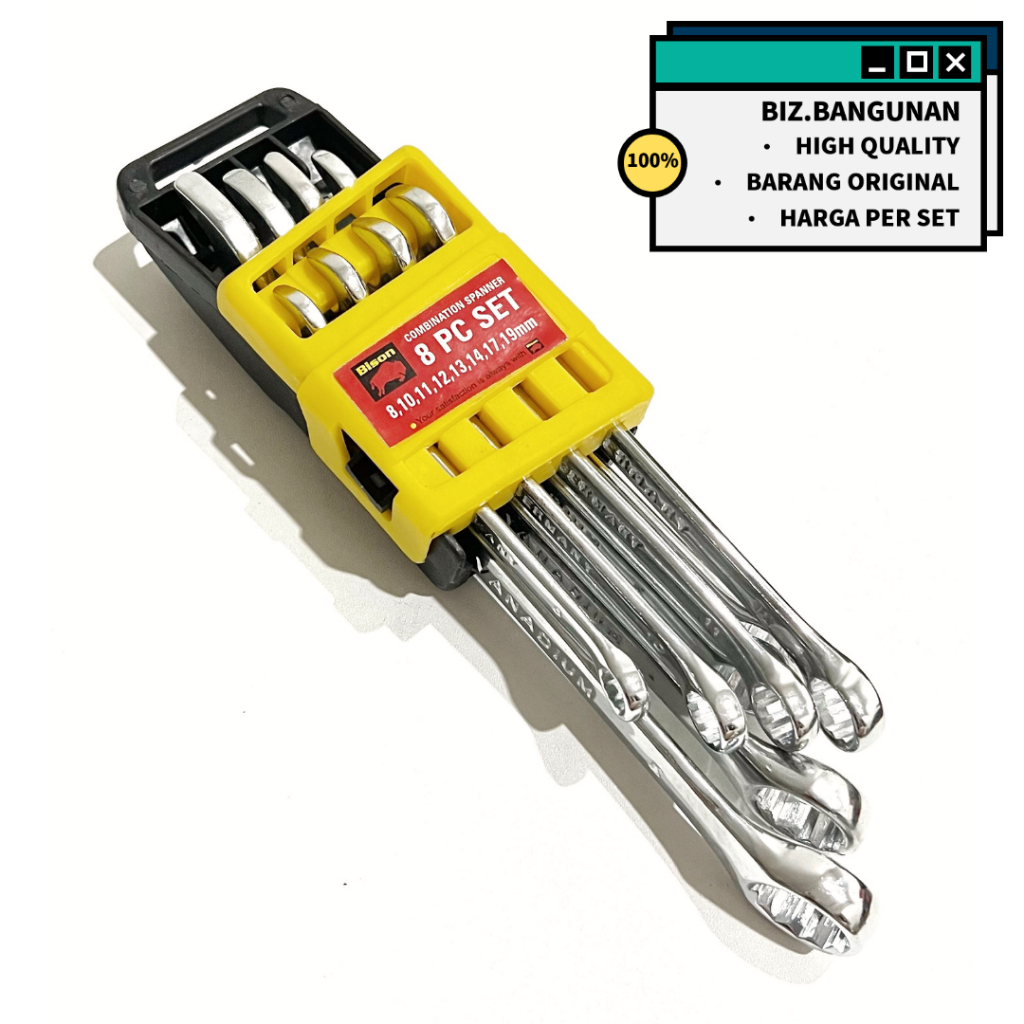 Pas RING KEY SET BISON 8PCS - PASS RING COMBINATION KEY 8MM-19MM ...