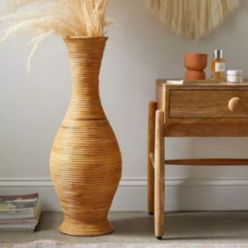Rattan Jar Rattan Flower Vase/ 30cm to 70cm High, Glossy Finish ...
