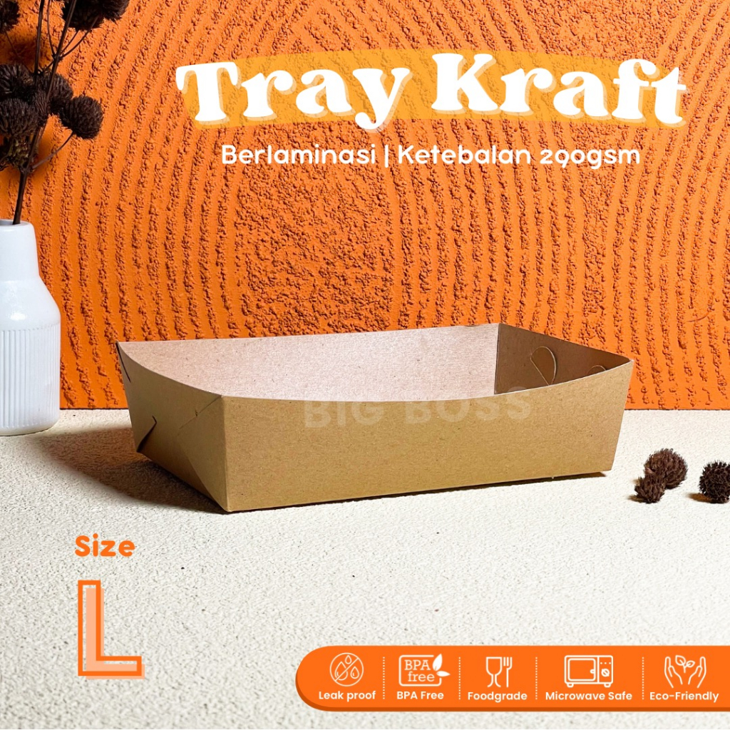 Laminated Large Kraft Paper Tray/Food Paper Tray/Food Tray/Brown Tray ...