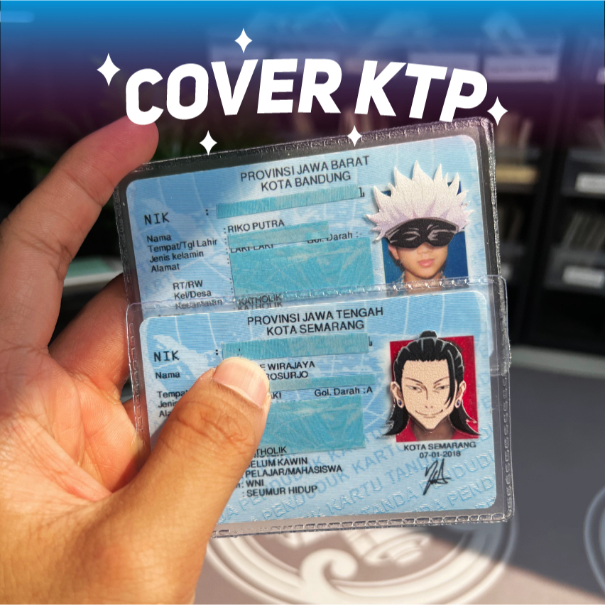 Anti-scratch CARD Protective Cover for KTP ID CARD Cartoon Anime Design ...
