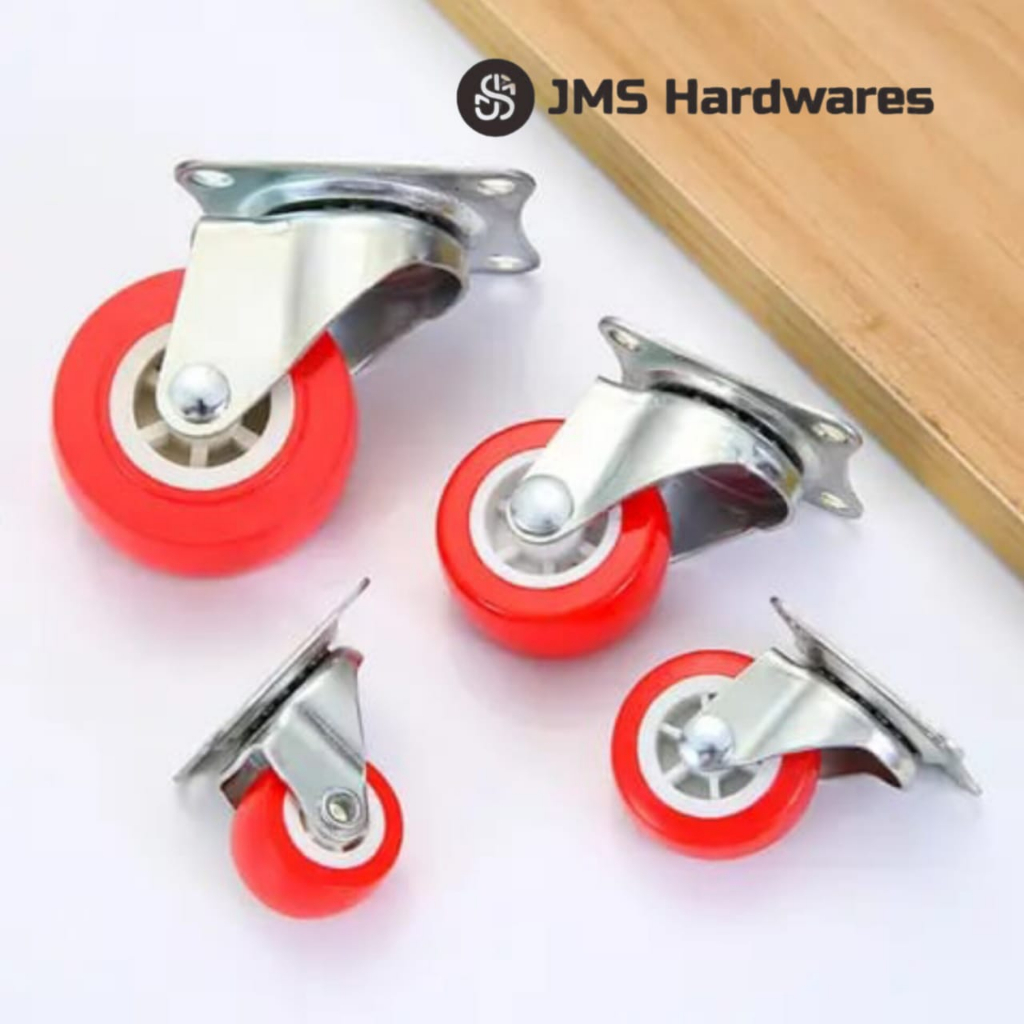 MERAH PUTIH Showcase Wheels PVC Caster Wheels Cupboard Wheels / Red and ...