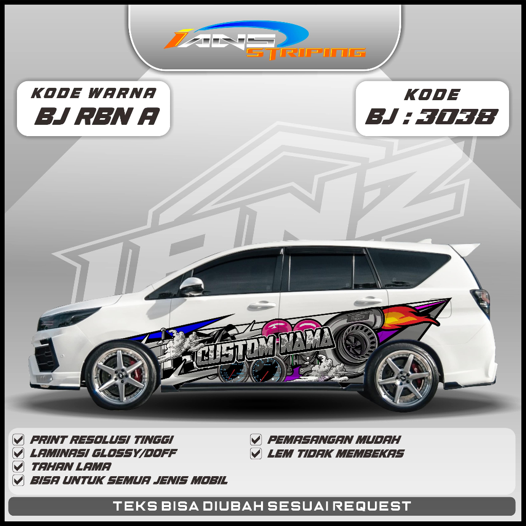 BJ 3038- INNOVA CAR DECAL REBON AVANZA XENIA- PAJERO SPORT CAR STICKER ...
