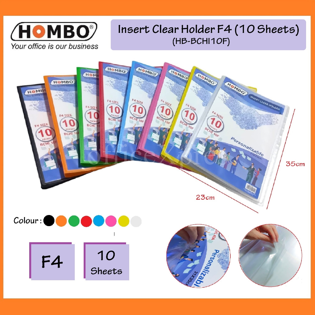 Insert Clear Holder A4 F4 10,20,40 Sheets/Pocket Plastic Map/Document ...