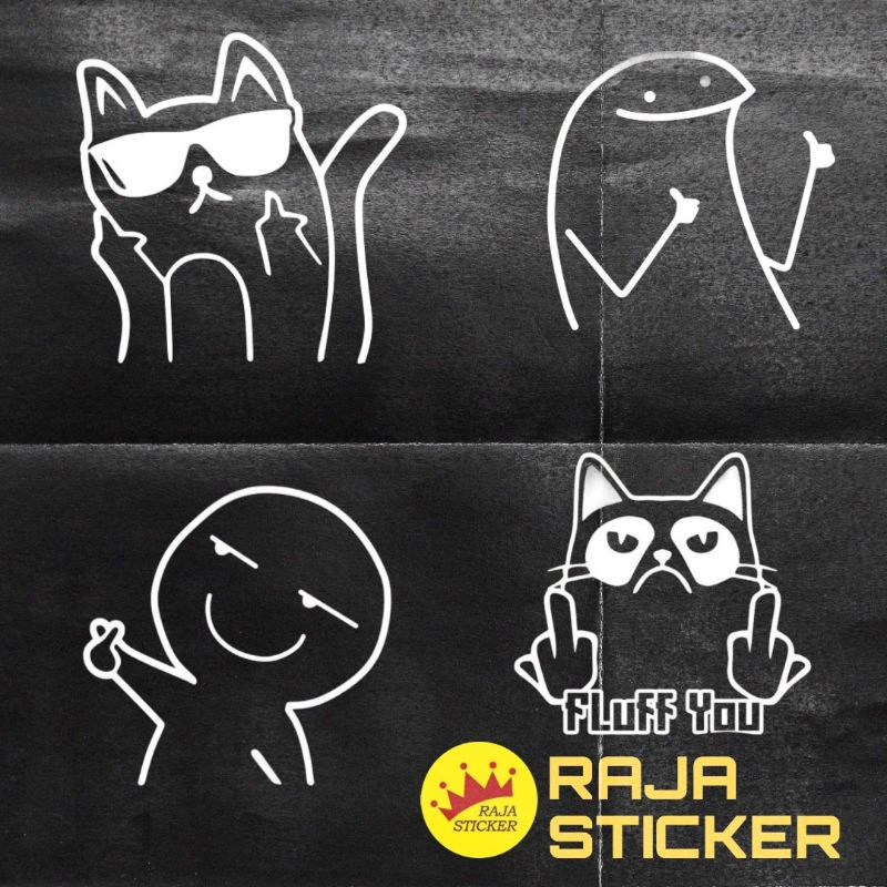 Sticker cutting Fucheck Middle Finger Sticker | Shopee Philippines