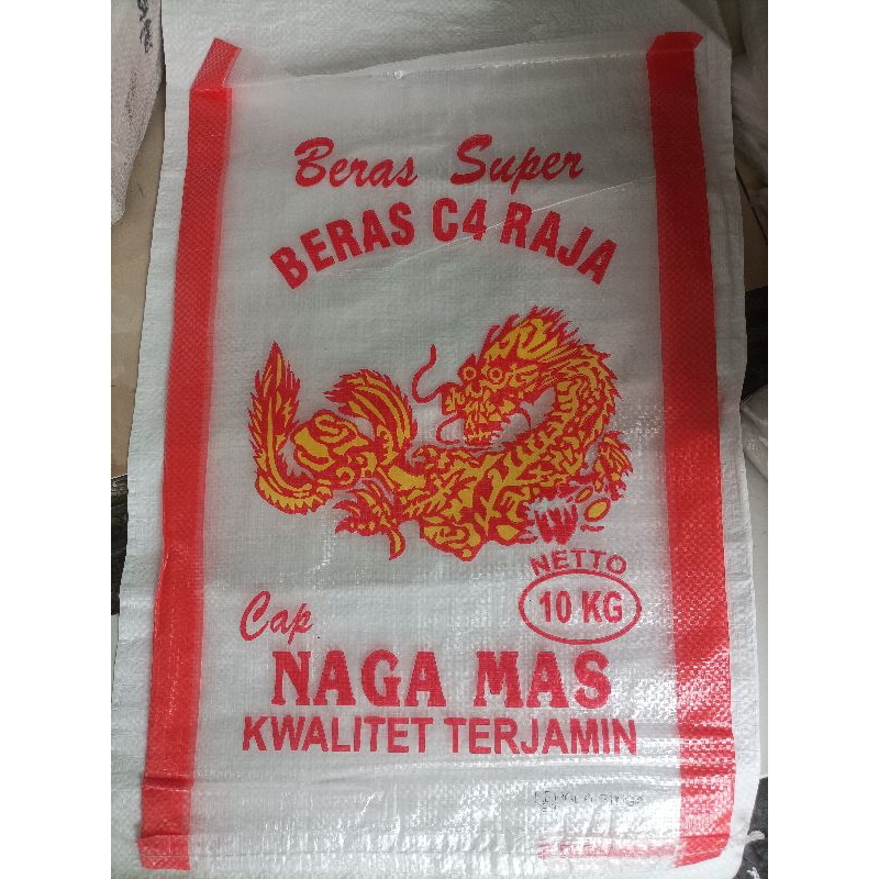 10 kg transparent rice sack with naga mas stamp, 50 pieces | Shopee ...
