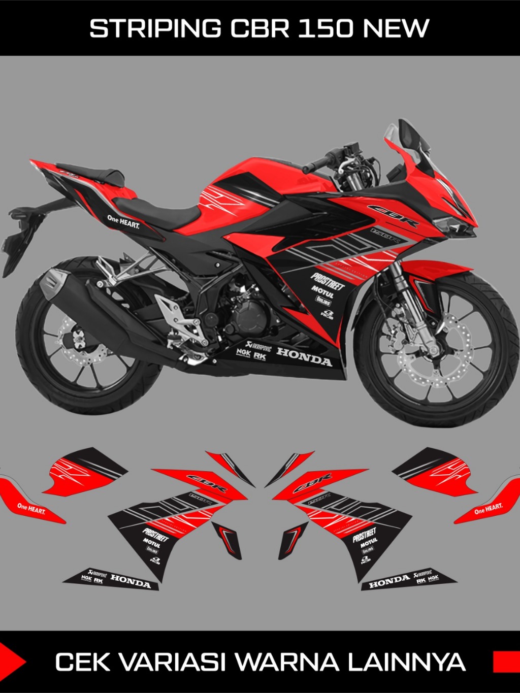 Cbr 150 New Cyber Motorcycle Sticker Striping City / Honda CBR K45R ...