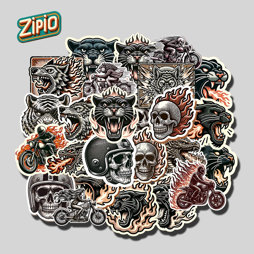 24 psc Vintage Motorcycle Aesthetic Stickers | Shopee Philippines