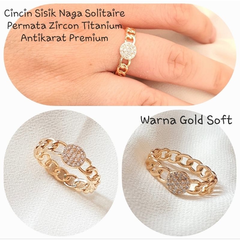 Solitaire Dragon Scale Ring, Stainless Steel Titanium Fine Sircon Gem ...
