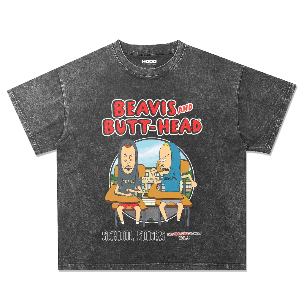 Beavis And Butthead T-Shirt - School Oversize Washed Stone Wash ...