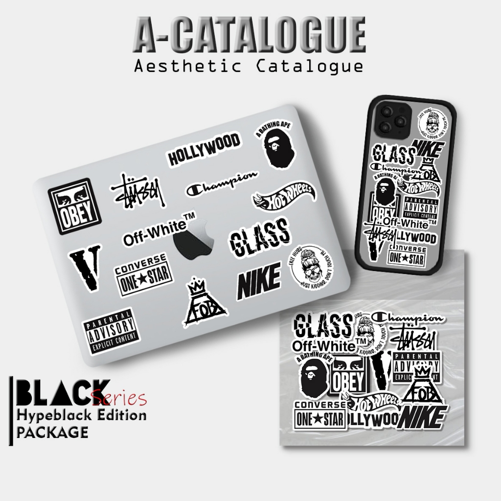 Sticker Aesthetic Catalog Waterprooft Compilation Hypebeast Black ...
