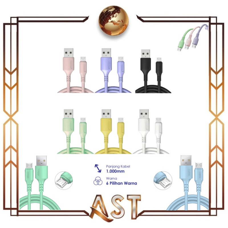 MICRO USB Macaron Cable - V8 Full Color Fast Charging Cable Charger Cas ...