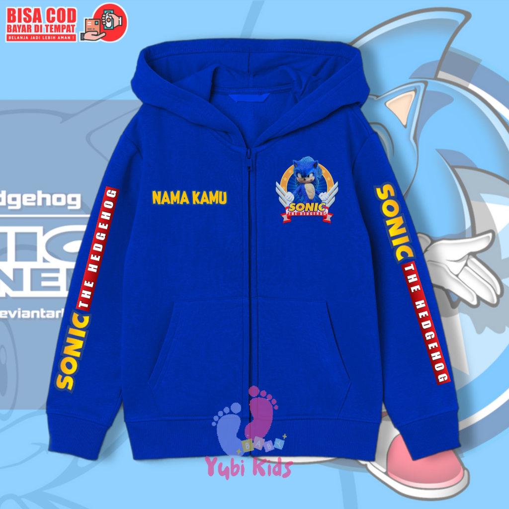 Sonic The Hedgehog Children's Zipper Hoodie/Children's Zipper Jacket ...
