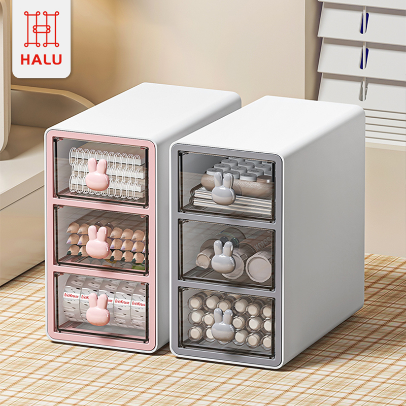 HALU Multipurpose Mini Drawer Box 3-Tier Table Shelf Desktop Drawer ...
