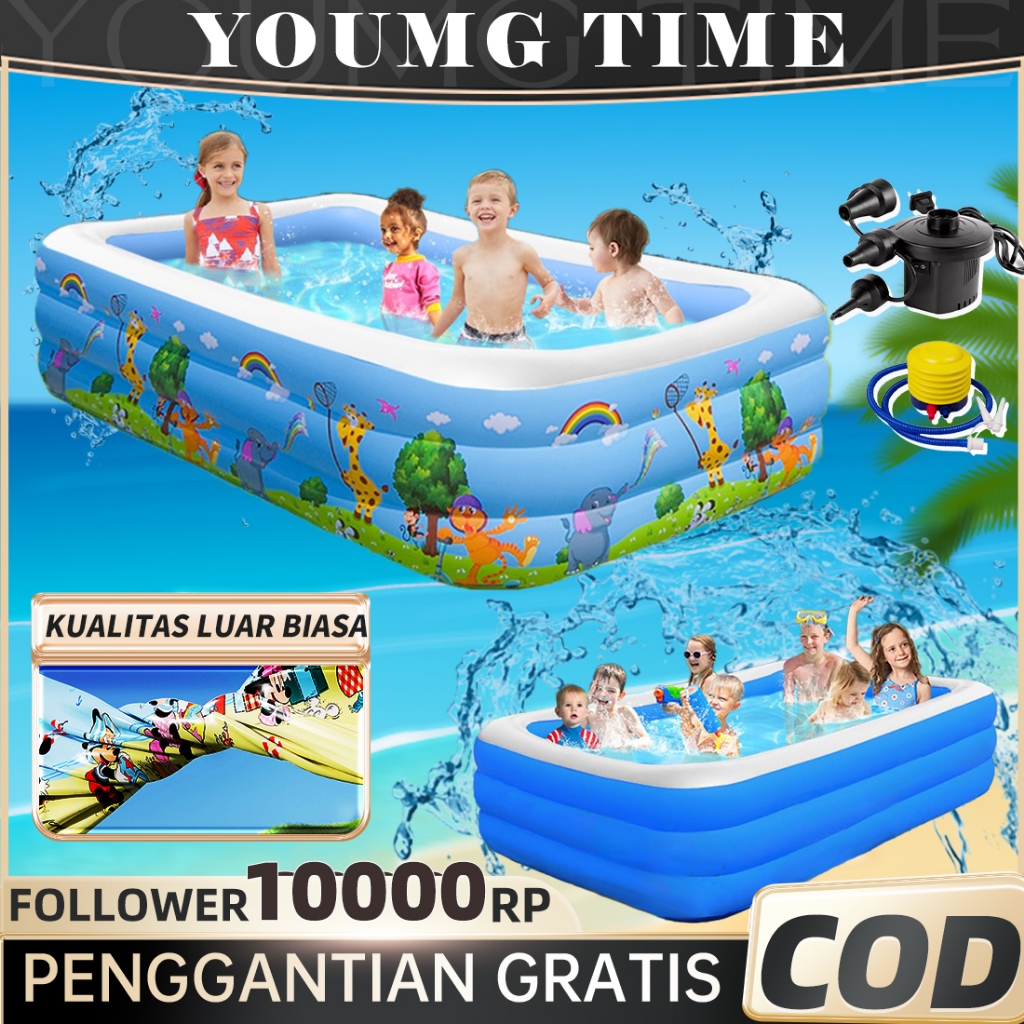 3 ring children's swimming Pool, water spray rubber swimming Pool, ball ...