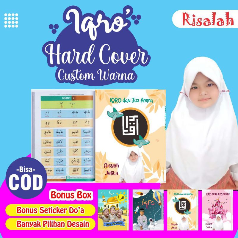 (HARD Cover)iqro CUSTOM Photo Name So Your Little One Is Diligent In ...