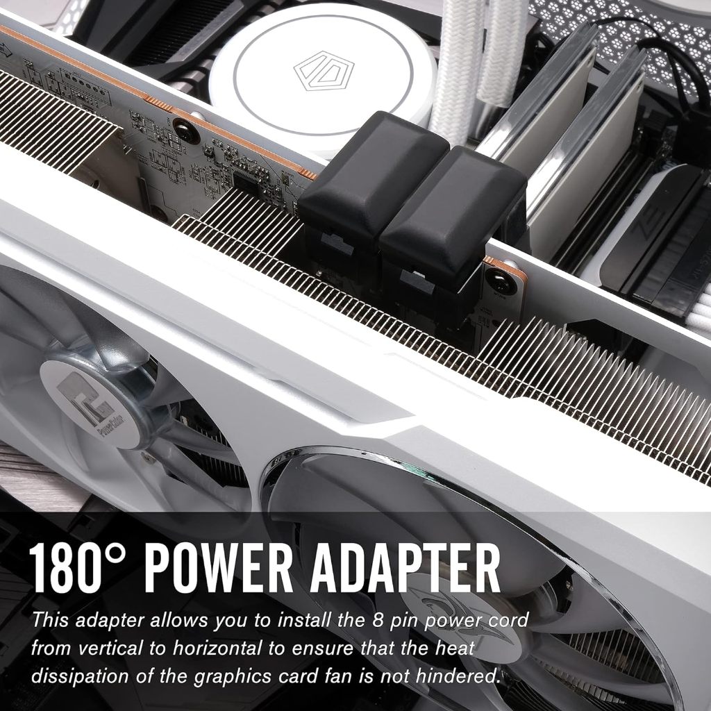 Ezdiy-fab GPU VGA PCIE 8 PIN 180 DEGREE ANGLE CONNECTOR POWER ADAPTER ...