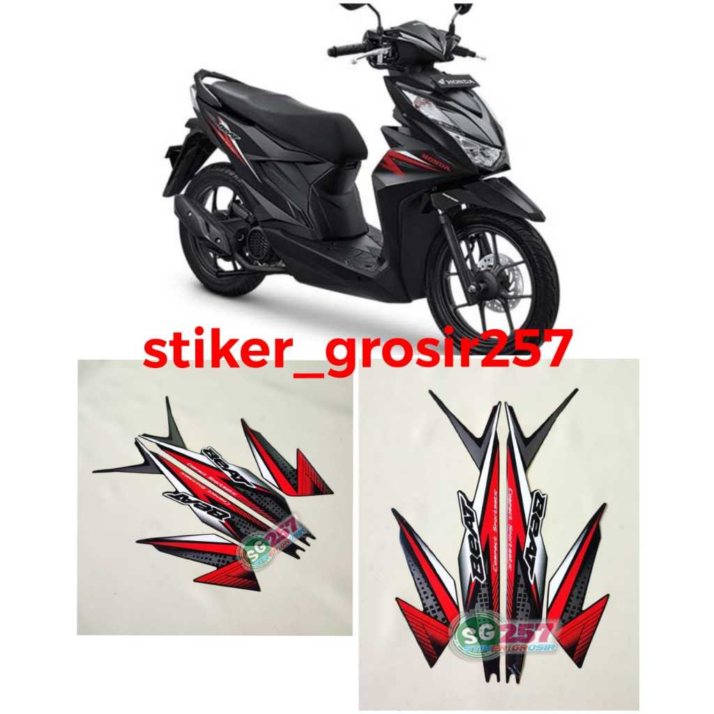 HITAM Honda BEAT FI ESP CBS BODY LES LIS STRIPING STICKER 2020 2021 ...