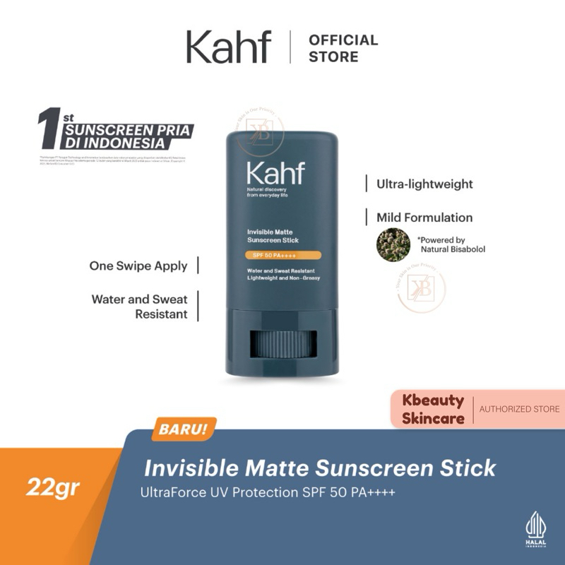 Kahf Invisible Matte Sunscreen Stick SPF 50 PA++++ 22 g - Men's Matte ...