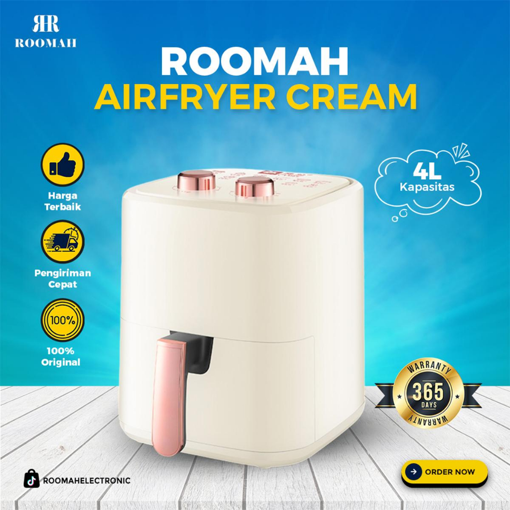 MESIN Roomah Air Fryer 4L Oil-Free Frying Machine / Double Knob Air ...