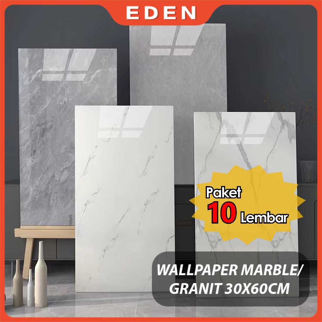 (PACKAGE Of 10 SHEETS) Vinyl Marble Wall Wallpaper 30 x 60 cm / Granite ...