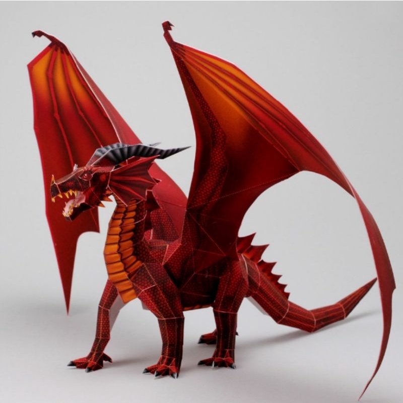 DIY Papercraft Red Dragon Miniature Paper | Shopee Philippines