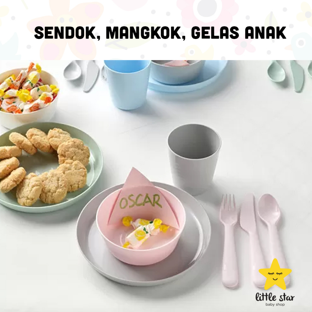 Ikea Children's Dining Set | Feeding Set Spoon Bowl Dinnerware Children ...