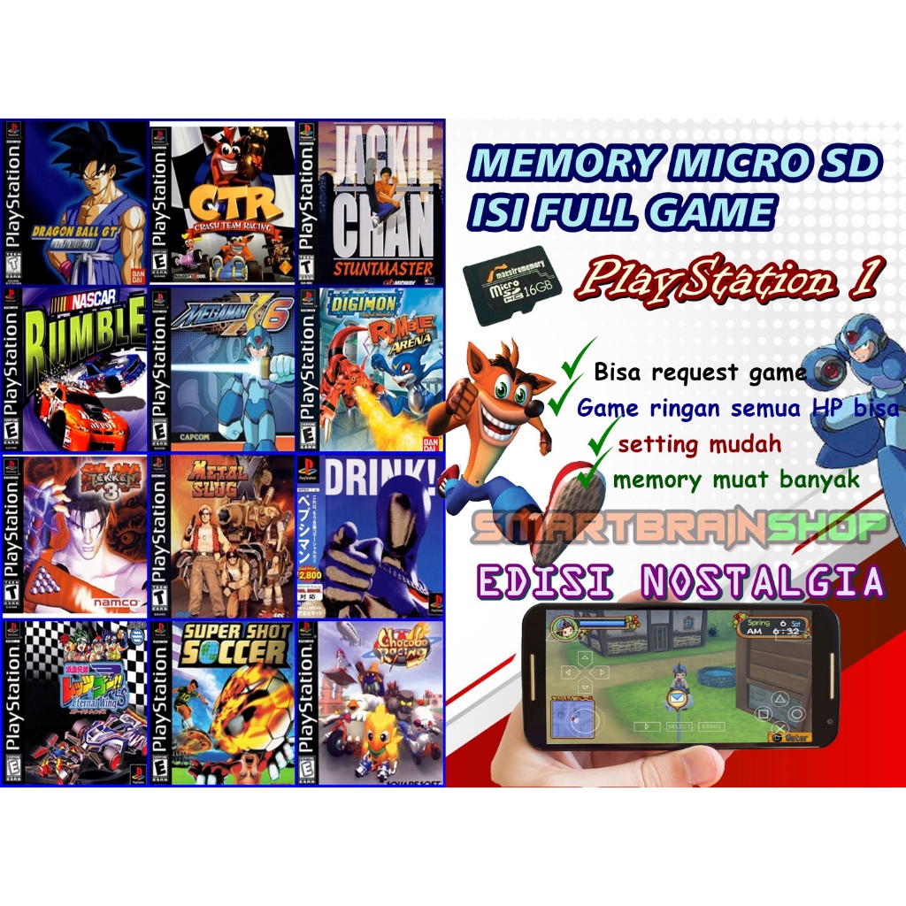 HP Memory Filled with PS1 PSX Games for Offline Android Cellphones ...