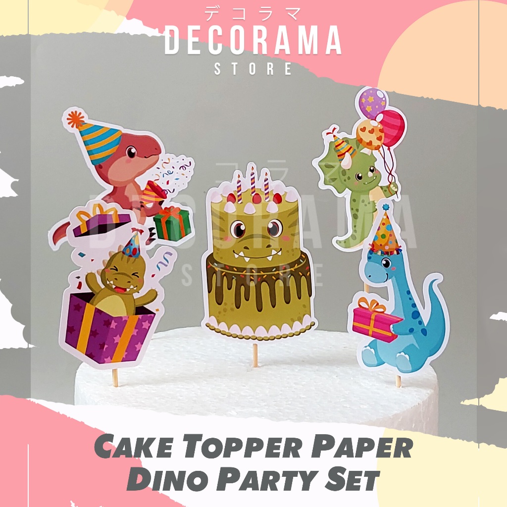 Cake Topper Dino Party Set CHILDREN'S BIRTHDAY Cake DECORATION | Shopee ...