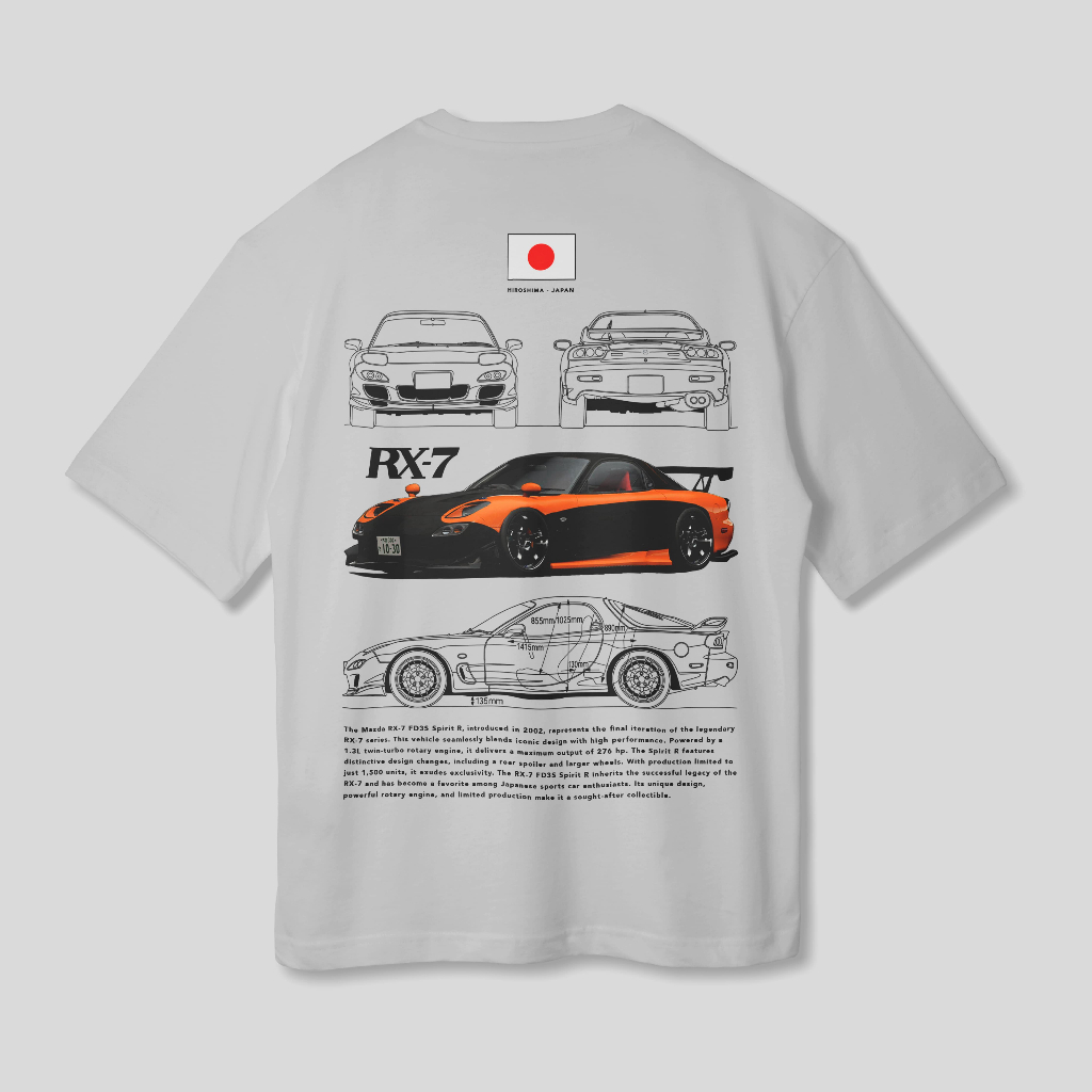 Immani Heavyweight Oversize T-Shirt Kaos FullPrint Unisex - Mazda RX7 ...