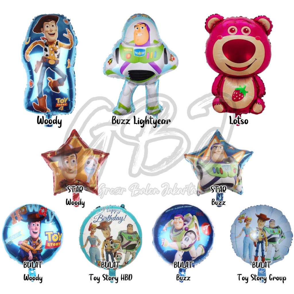 Jumbo Foil Balloons Toy Story / Lotso / ROUND and STAR Woody / Buzz ...