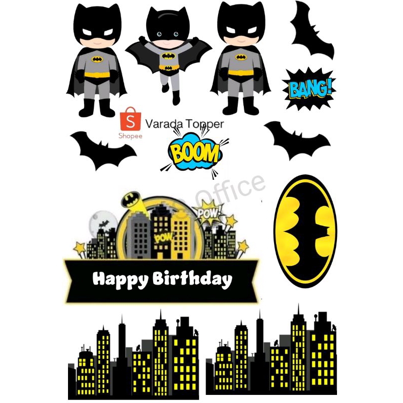 Batman Theme Cake Topper Free Request Name/Batman Birthday Cake ...