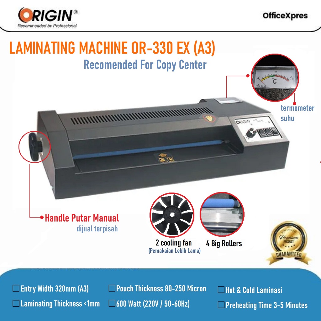 MESIN OR 330EX Laminating Machine / A3 Laminating / Origin A3 Paper ...
