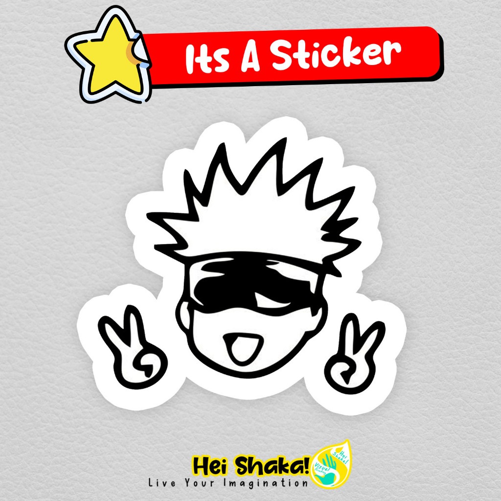 Gojo Sticker Cute Peace Pose Sticker Japanese Jujutsu Kaisen Anime ...