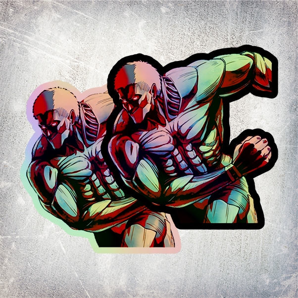 Anime ARMORED TITAN ATTACK ON TITAN HOLOGRAM STICKER (SHINGEKI NO ...
