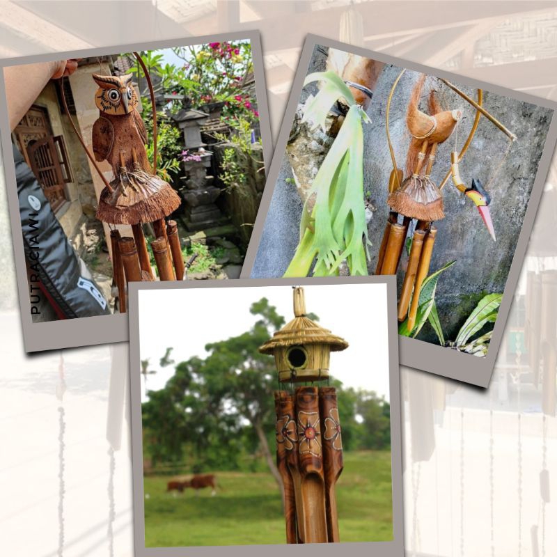 Bamboo Wind Chimes / Wind Clots Motif Bird's Nest Lake House | Shopee ...