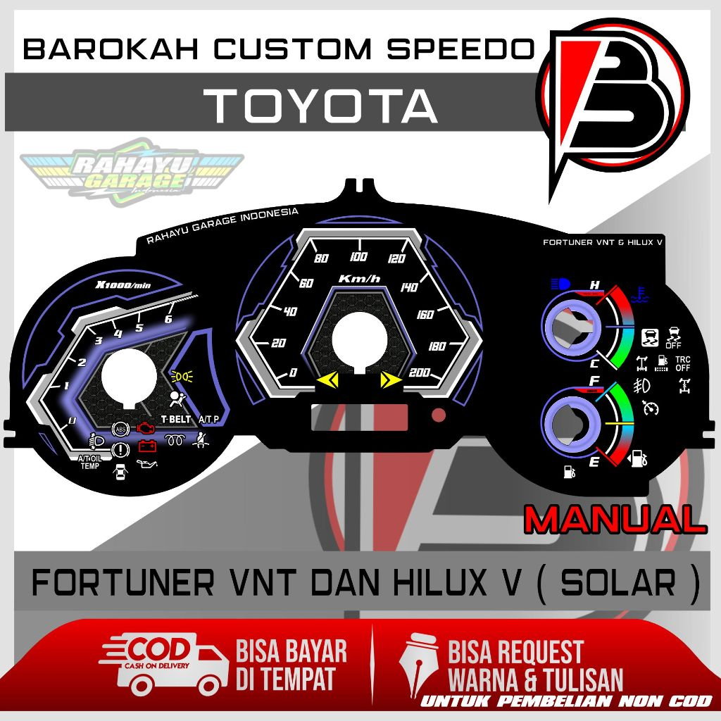 Speedometer Board custom fortuner vnt And hilux v manual solar panel ...