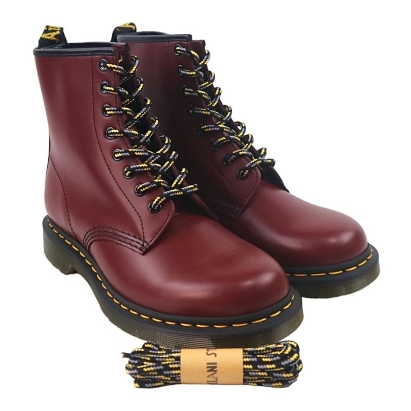 HITAM Dr.martens shoelaces Docmart 8 eye leather shoelaces 140 cm BLACK ...