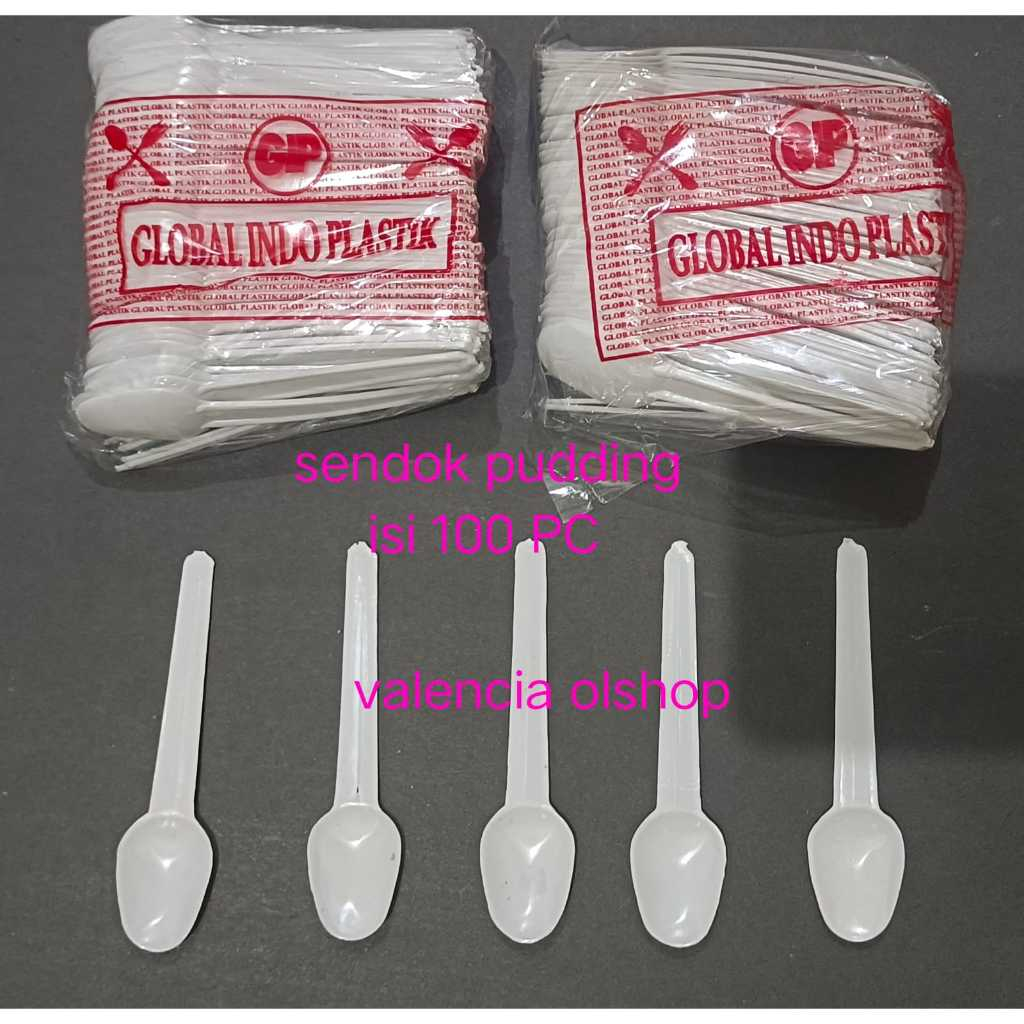 PUTIH Milk WHITE PUDDING STB ICE CREAM JELLY SPOON CONTAINS 100 PCS ...