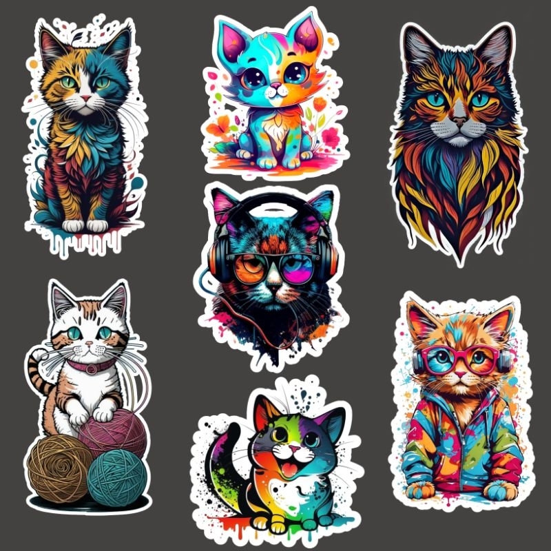 Aesthetic Cat STICKER TUMBLER HP STICKER | Aesthetic LAPTOP Sticker ...