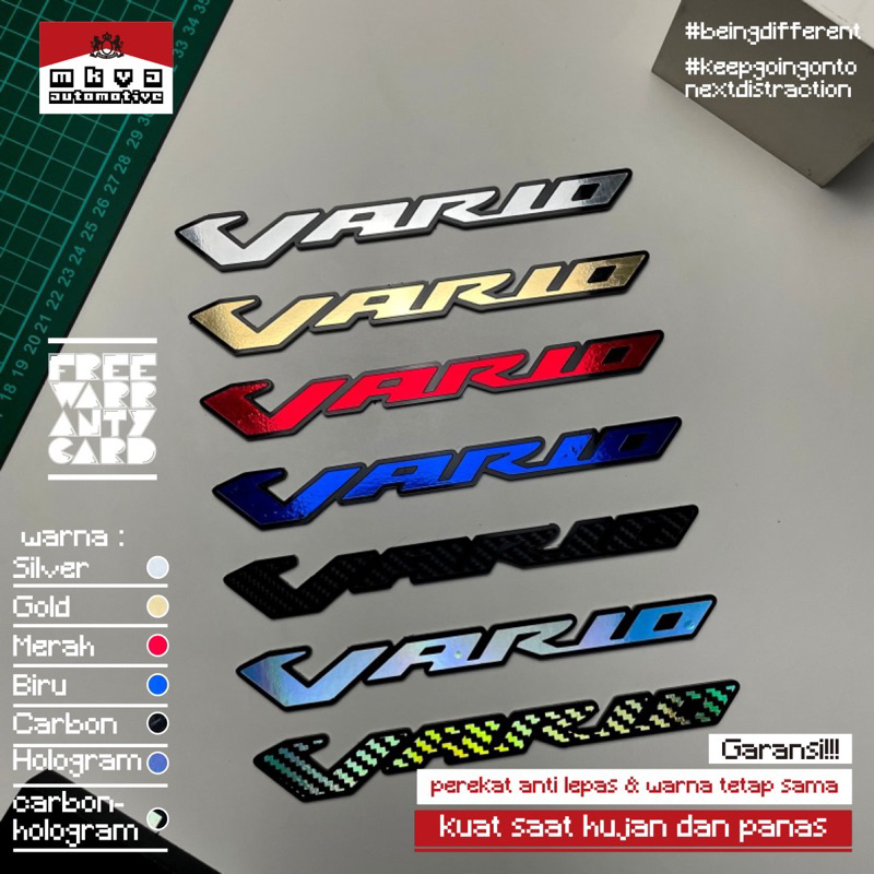 Vario embossed EMBLEMS NOT STICKERS MOTORCYCLE ACCESSORIES VARIO ...