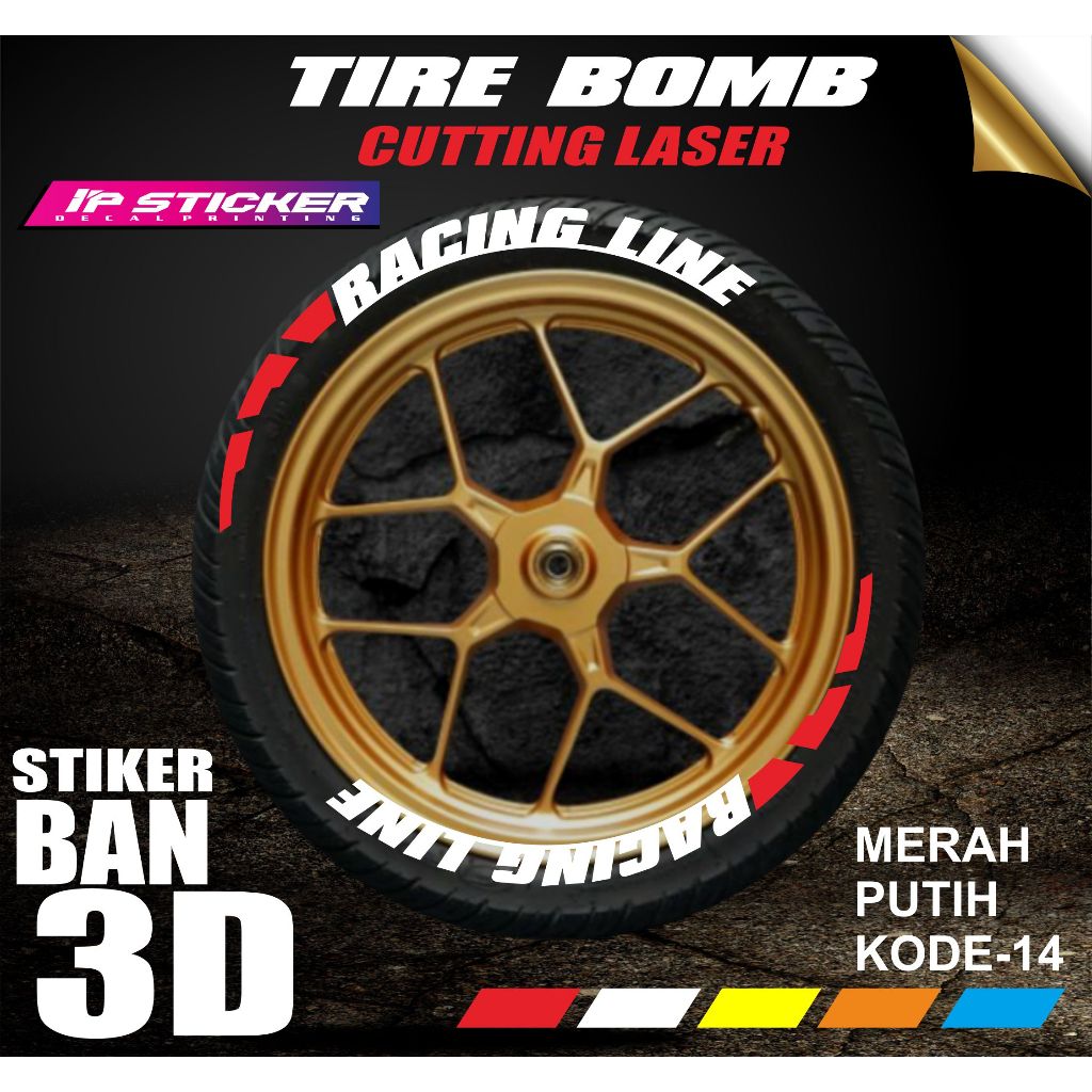 Tire Sticker / Tire Font / Tire Bomb / 3D Tire Sticker ( RACING LINE ...