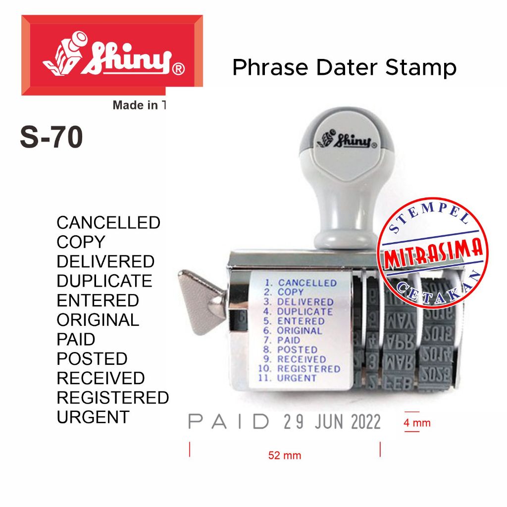 Shiny S-70 Stamp (phrase dater Various Writings S70 Type S 70) | Shopee ...