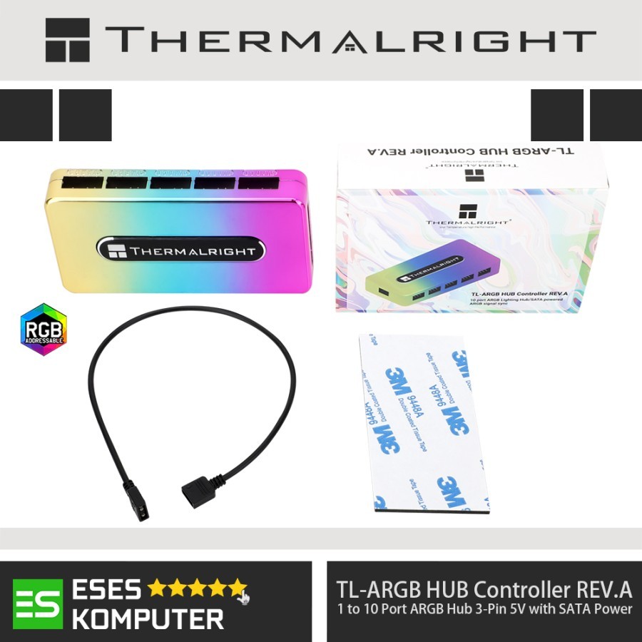 THERMALRIGHT TL-ARGB HUB Controller Rev.A 10-Port ARGB Hub with SATA ...