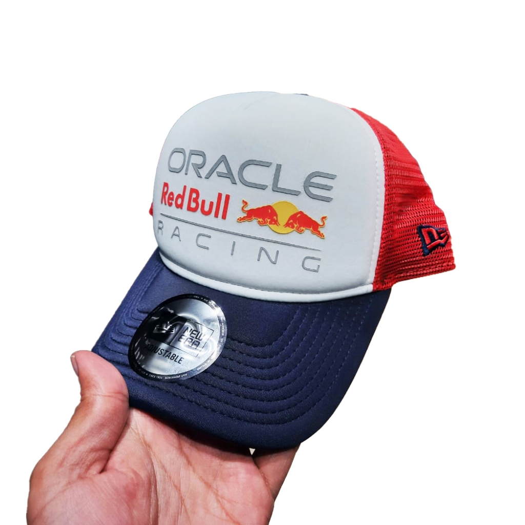 Topi New Era Color Block Trucker F1 Oracle Red Bull Racing Hat White ...