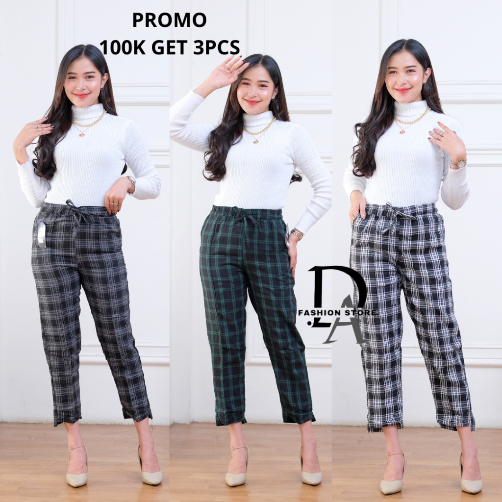 Women's Flannel Tartan Pants 100k Get 3pcs Random Premium Plaid Pants ...