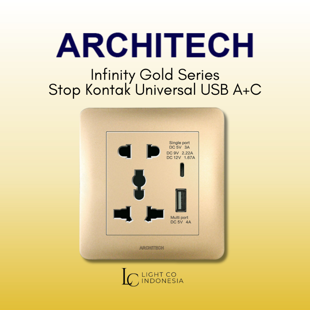 Lightco INDONESIA] ARCHITECH INFINITY GOLD SERIES - UNIVERSAL USB A+C ...
